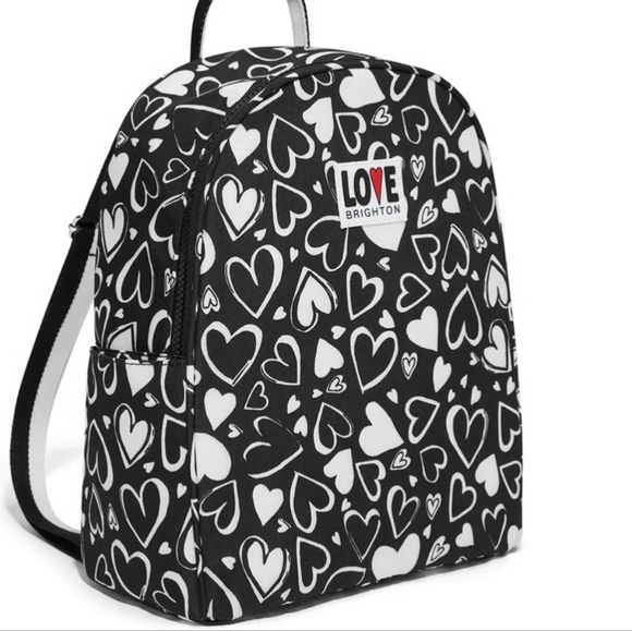 Brighton | Bags | Brighton Love Heart Backpack Purse Black And White ...